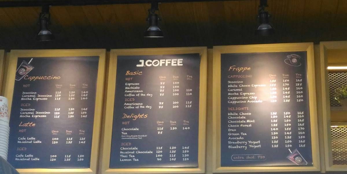 Menu at J.Co, Legazpi City