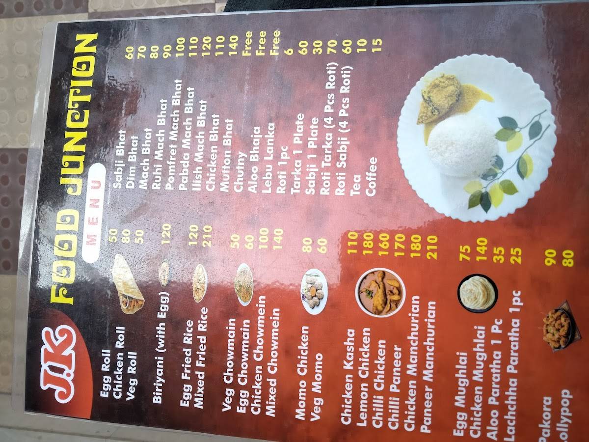 Menu at J.K Food Junction, New Town
