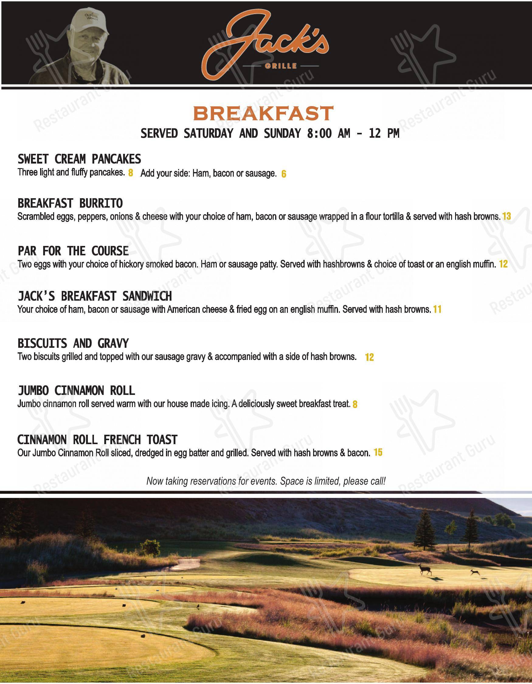 Menu at Jack's Grille @ Old Works pub & bar, Anaconda