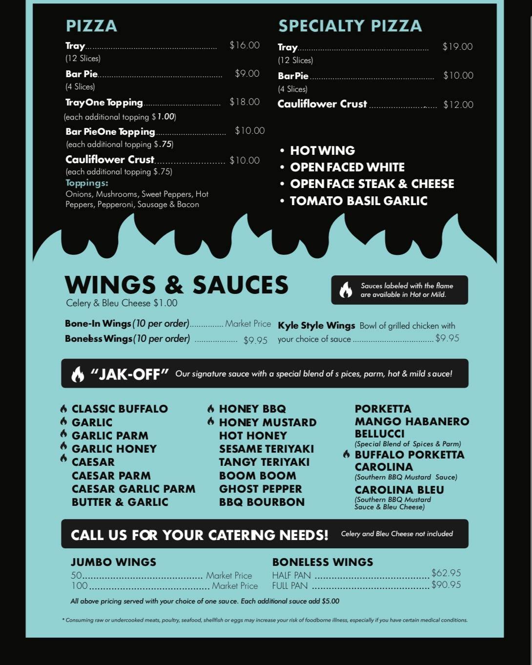 Menu at Jak's Pub & Eatery, Jessup
