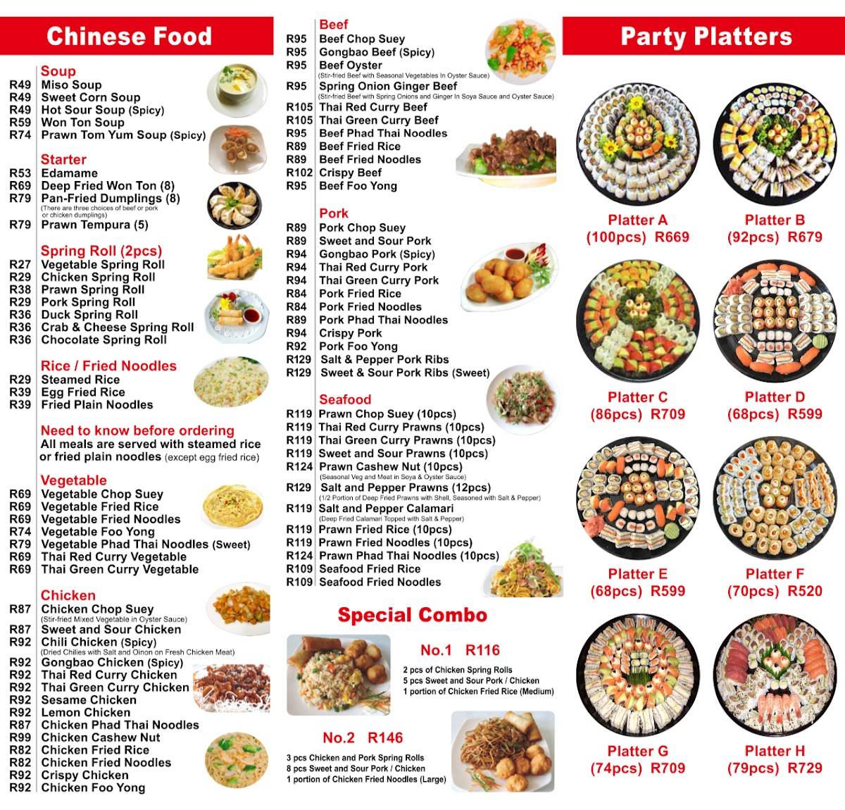 Menu at Jason Sushi & Chinese Restaurant Sonstraal, Cape Town