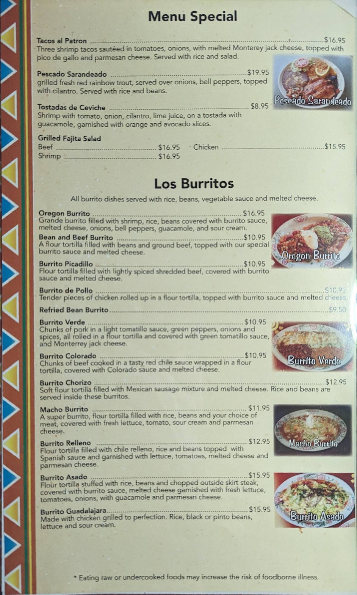 Menu at Guadalajara Grill restaurant, Jefferson