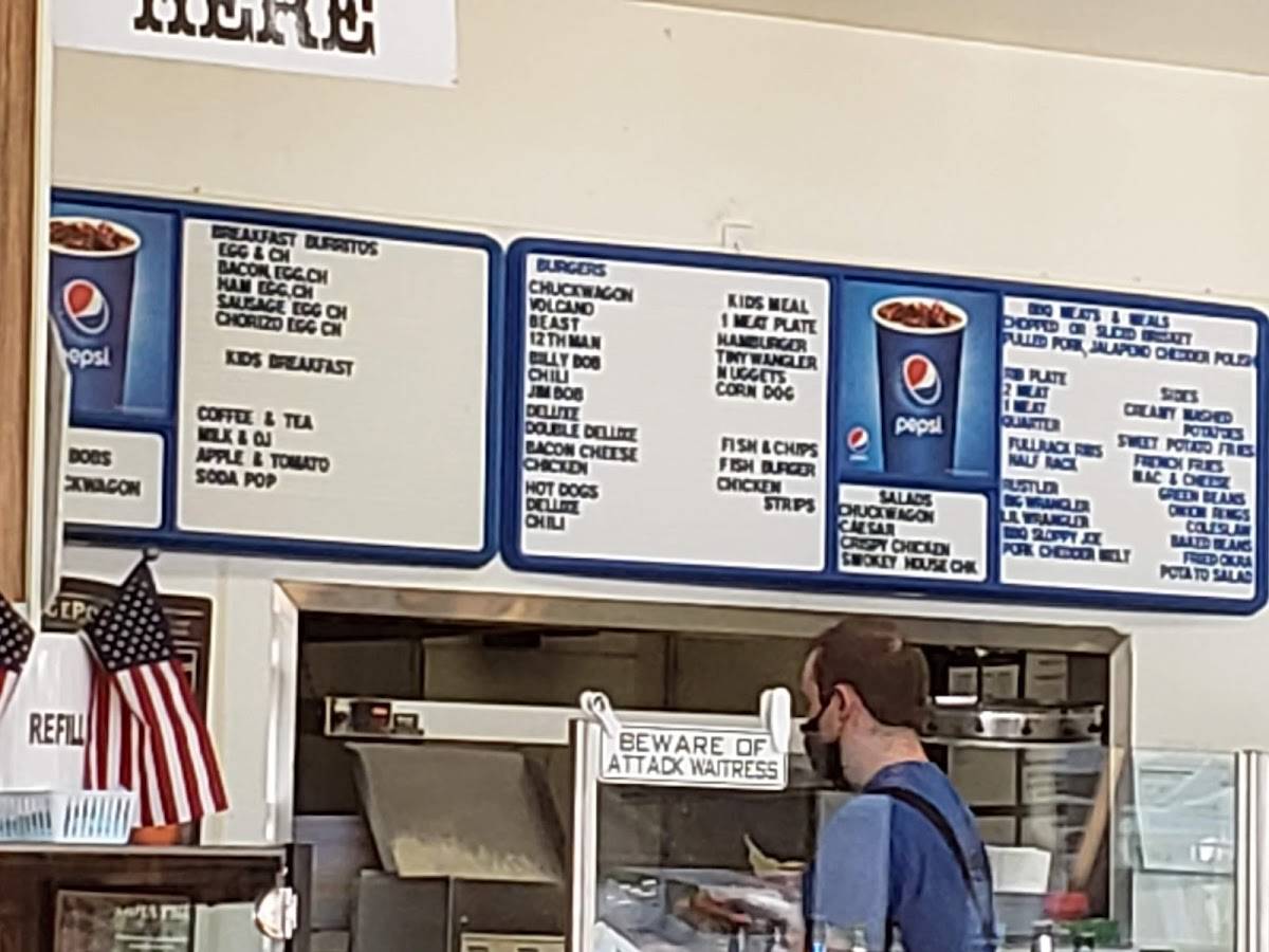 Menu at Jim Bob's Chuck Wagon BBQ, McKenna