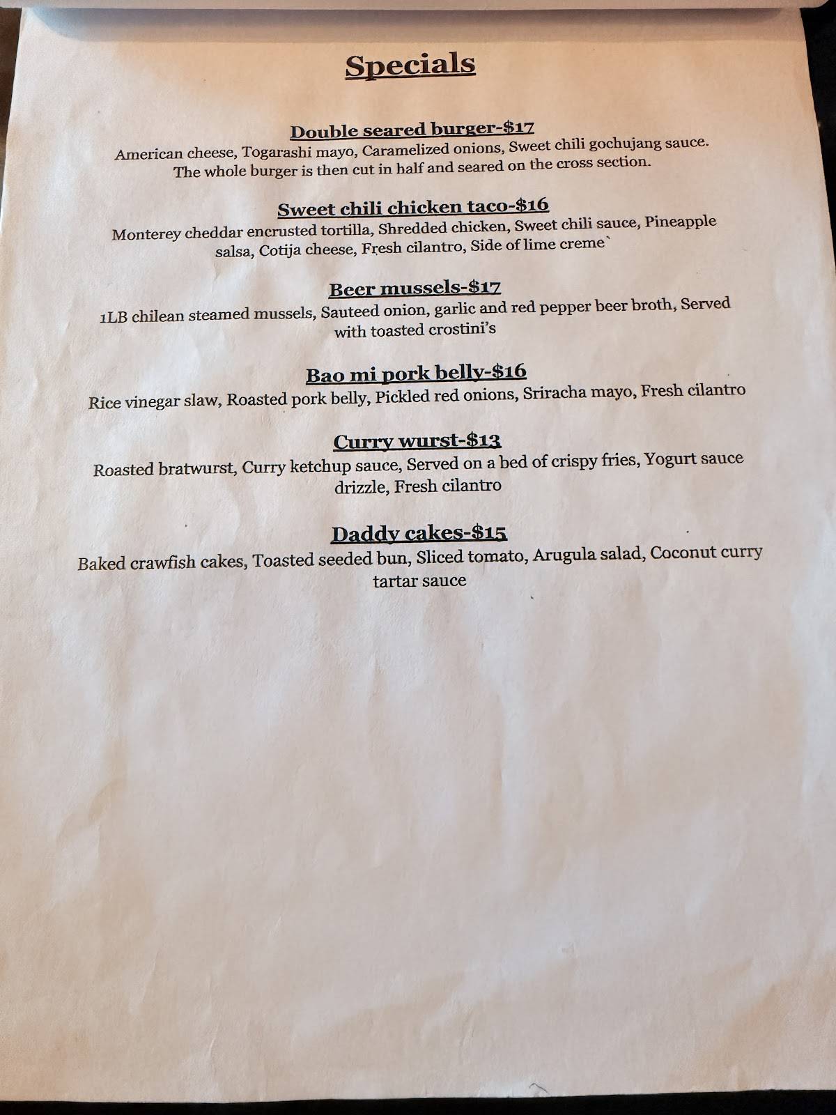 Menu at Notch Eight Craft House pub & bar, Jim Thorpe