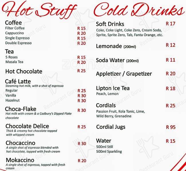 Menu at Jimmy's Killer Prawns Westwood restaurant, Durban, Shop L45