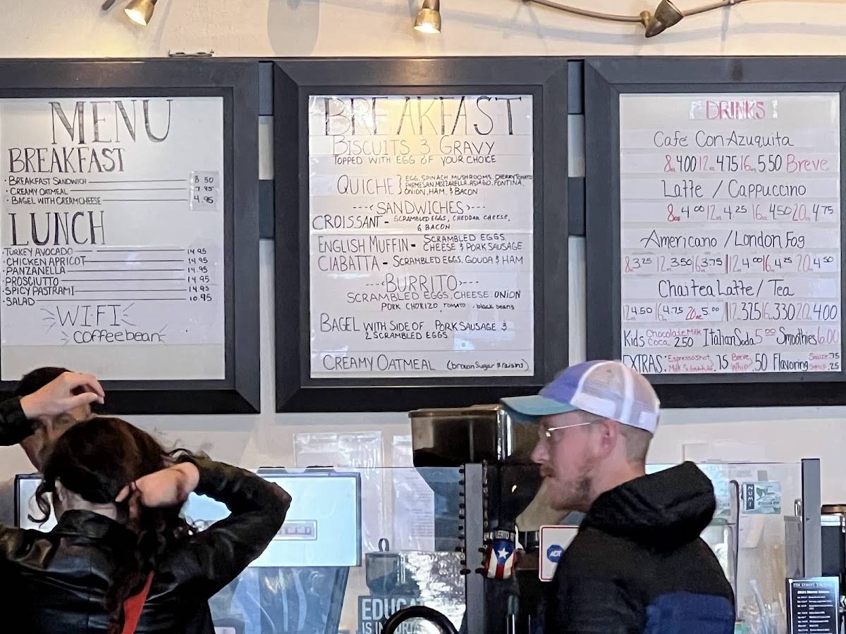 Menu at Jitter House cafe, Hoquiam