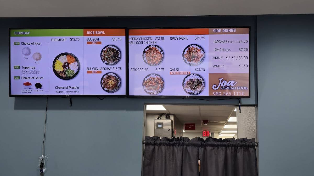 Carta del restaurante Joa Korean Food, Charlotte