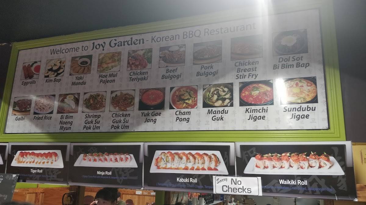 Menu at Joy Garden restaurant, Yakima