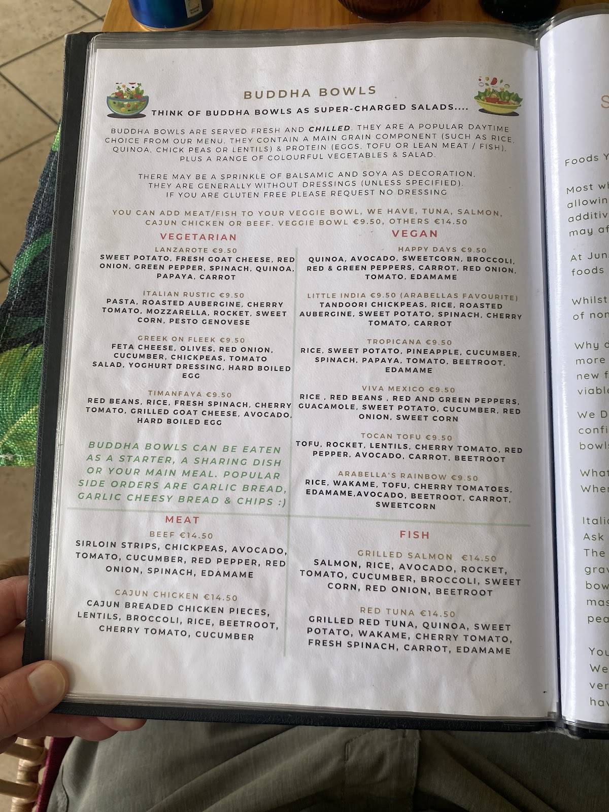 Menu at Jungle Vibes At The Marina restaurant, Playa Blanca
