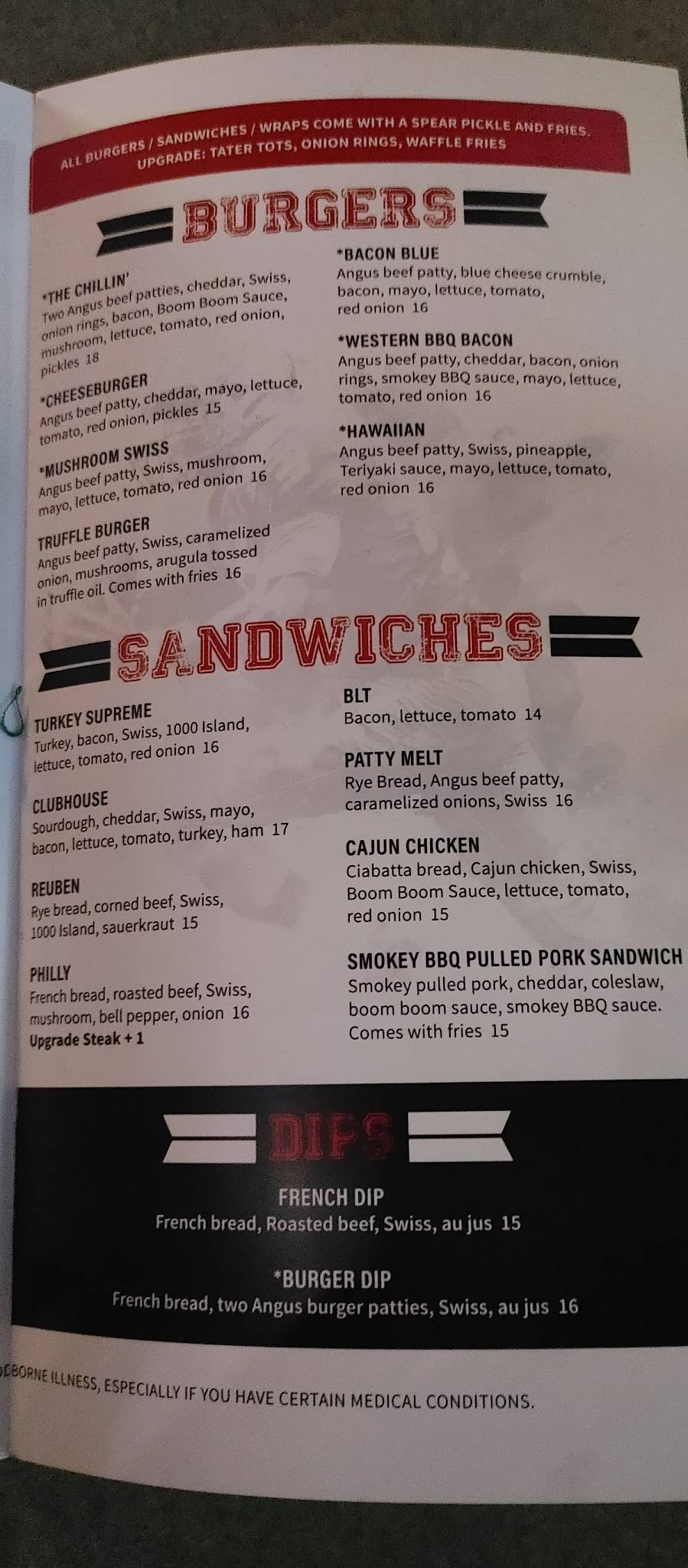 Menu at Just Chill Pub & Grill, Lynnwood
