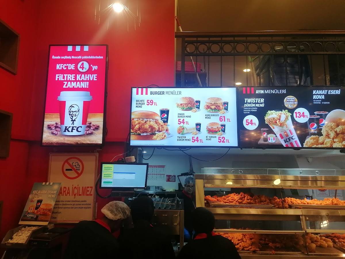 Menu at KFC, Alanya