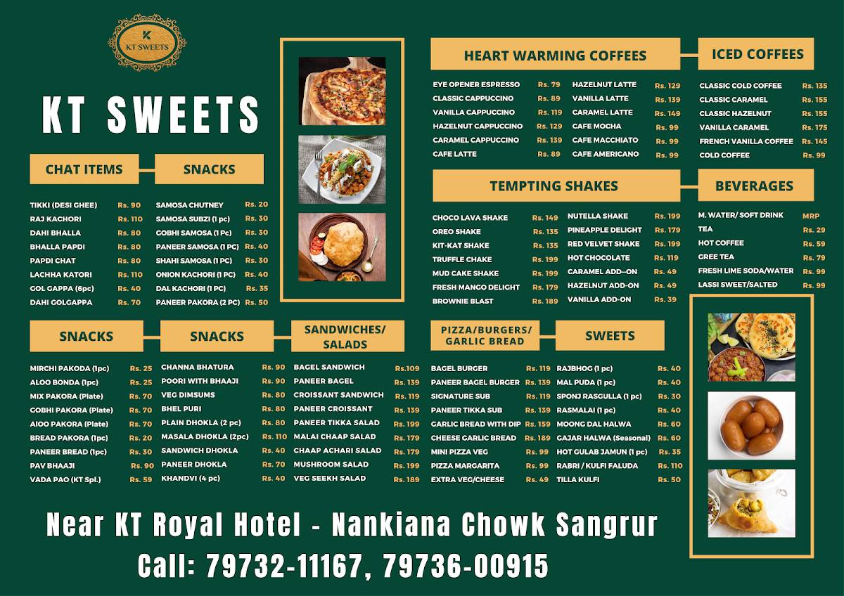 Menu at KT SWEETS, Sangrur