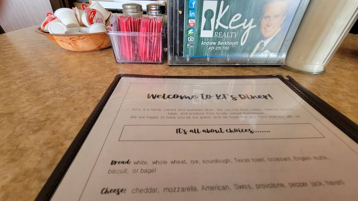 Menu at KT's Diner restaurant, Toledo