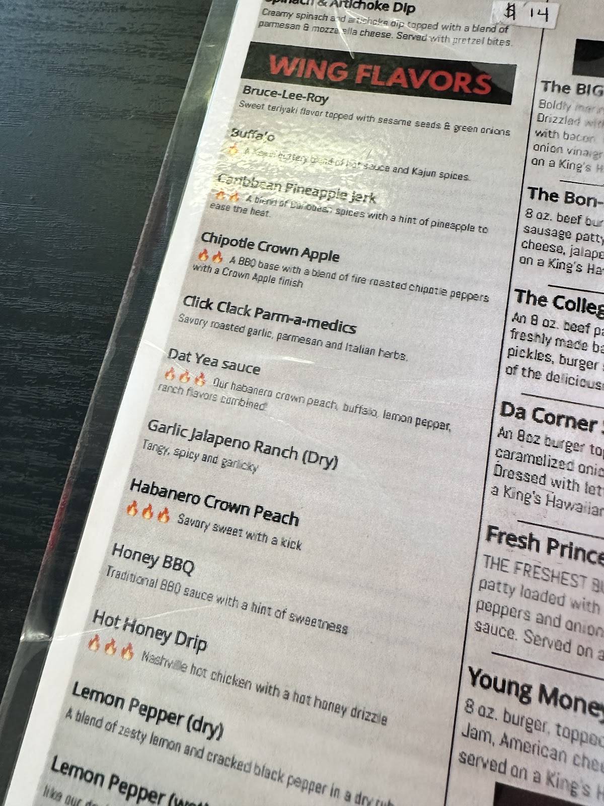 Menu at Kajun Kidd Burgers & Wings restaurant, Thibodaux