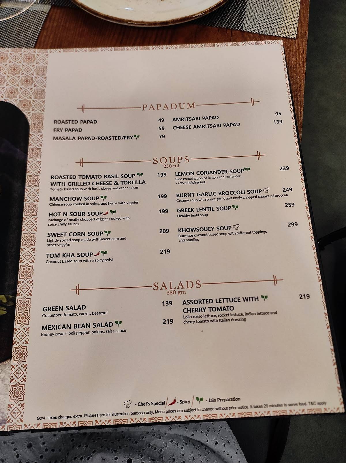 Menu at Kake Di Hatti, Vadodara