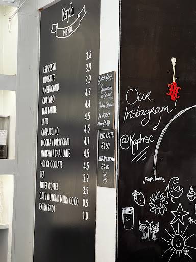 Menu at Kaph cafe, Dublin