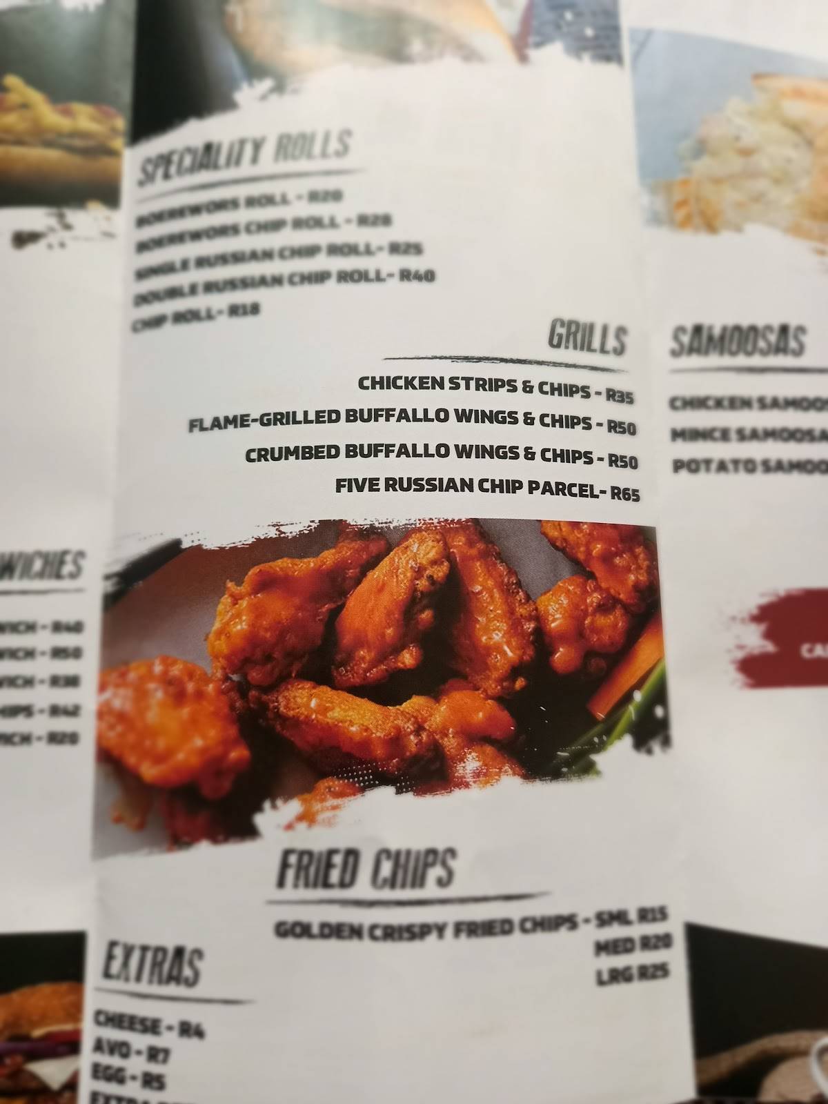 Menu at Karbros Take Aways - Observatory restaurant, Cape Town