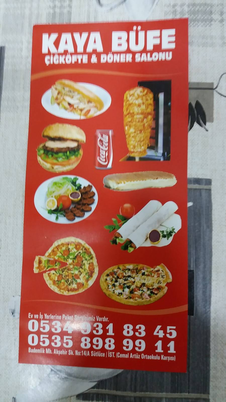Menu at Kaya Büfe, Turkey, Akşehir Caddesi 14/A
