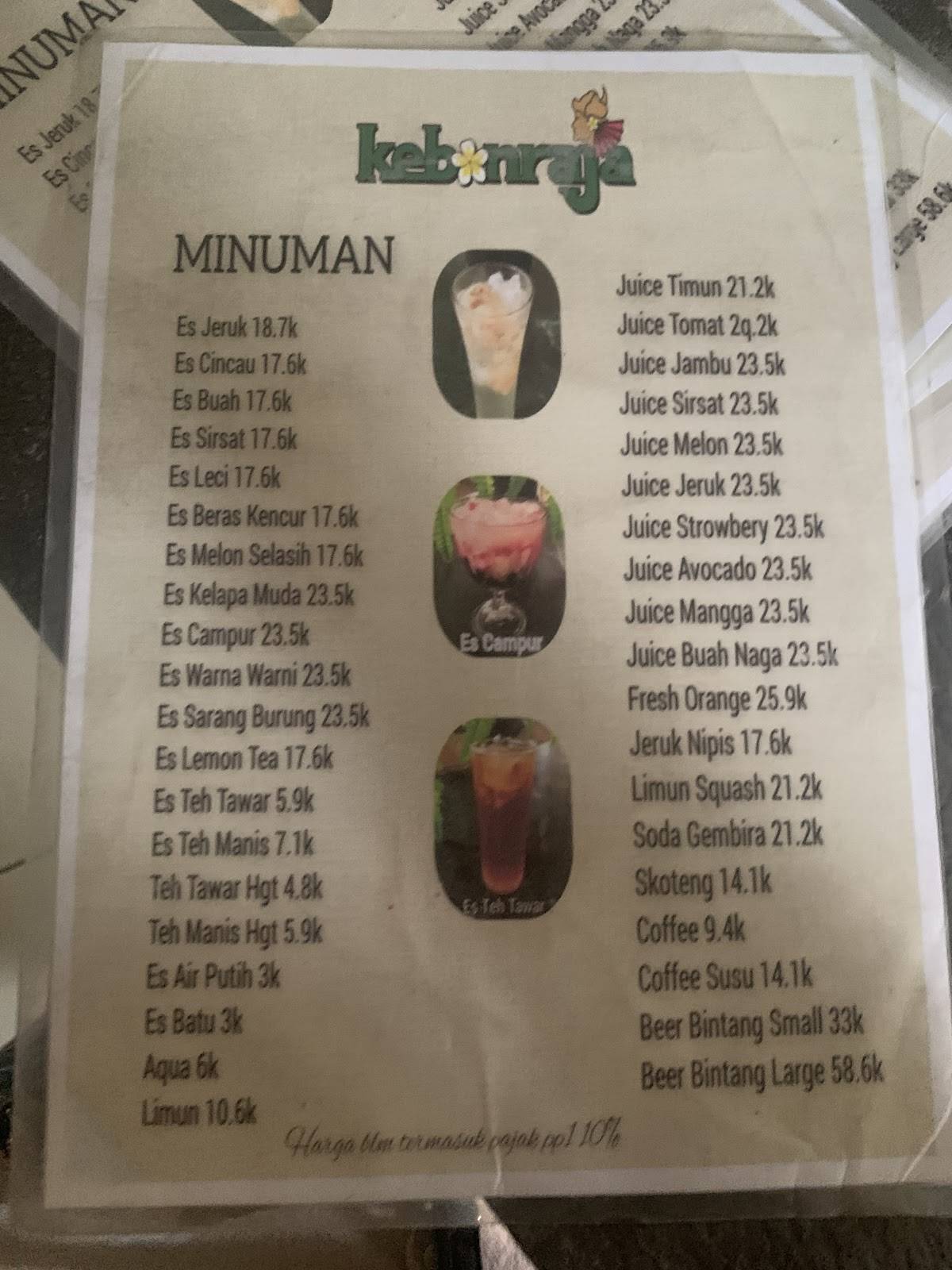 Menu at Kebon Rojo Restaurant, Candirejo
