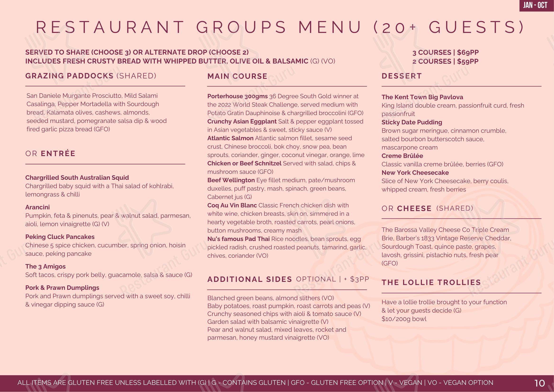Menu at Kent Town Hotel pub & bar, Kent Town