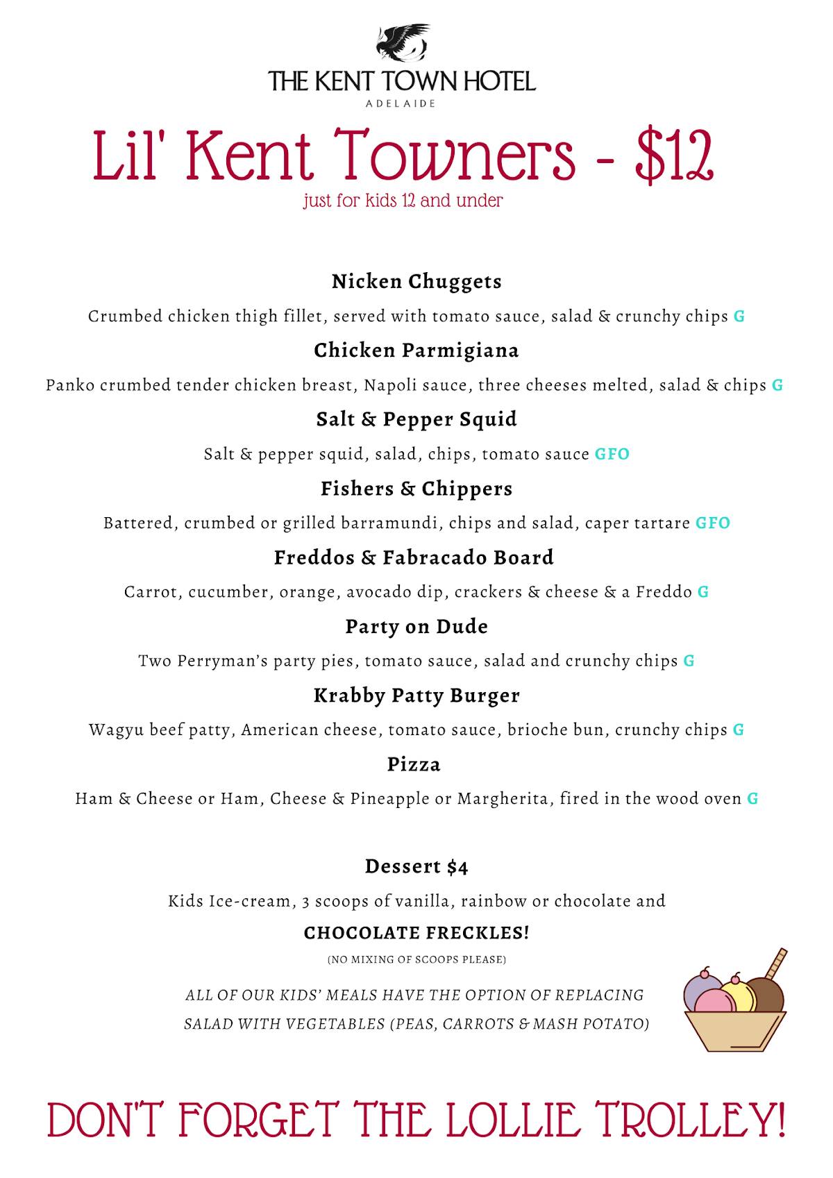 Menu at Kent Town Hotel pub & bar, Kent Town