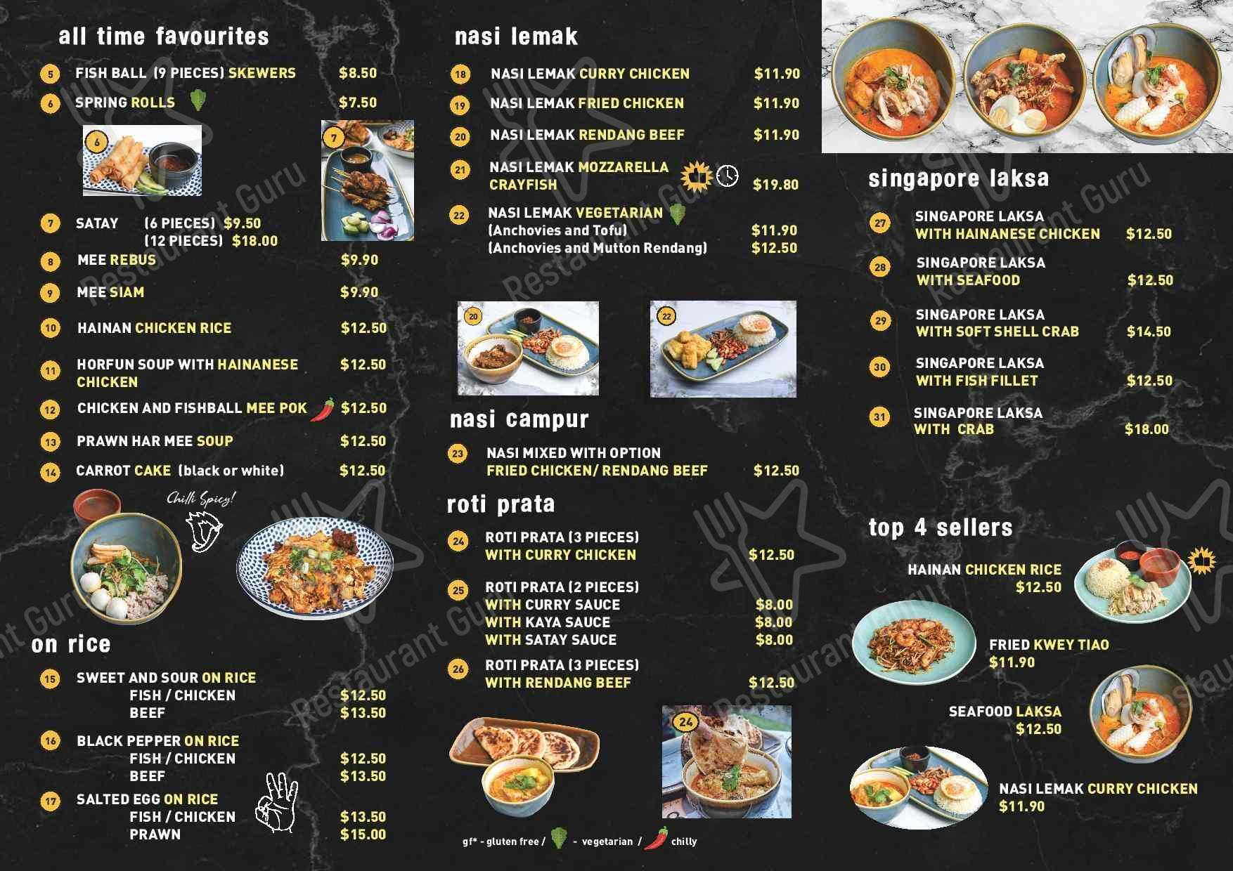 Menu at Killiney Kopitiam Westfield Sydney restaurant, Sydney, Level 6/ ...