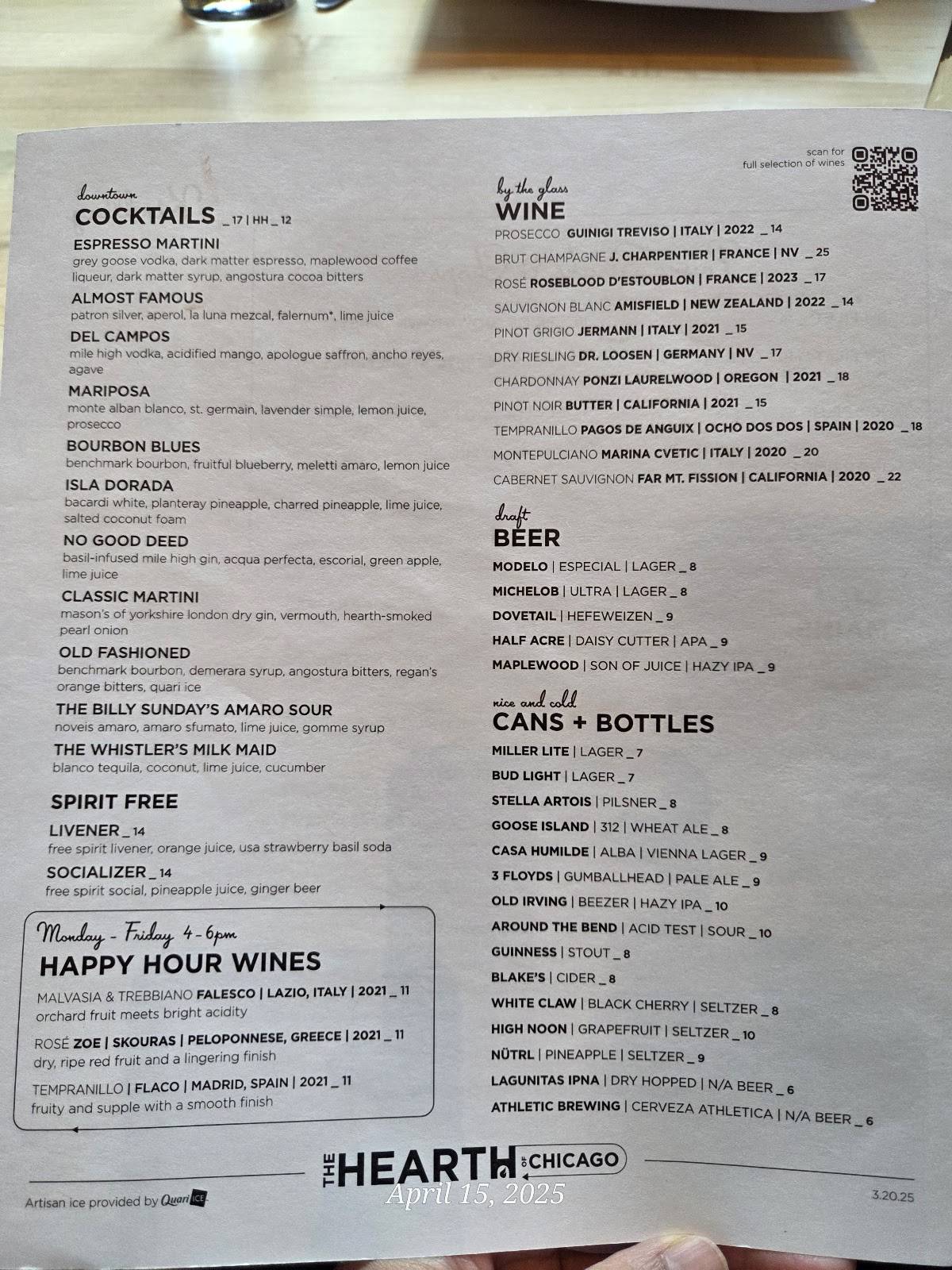 Menu at Kindling Downtown Cookout & Cocktails desserts, Chicago
