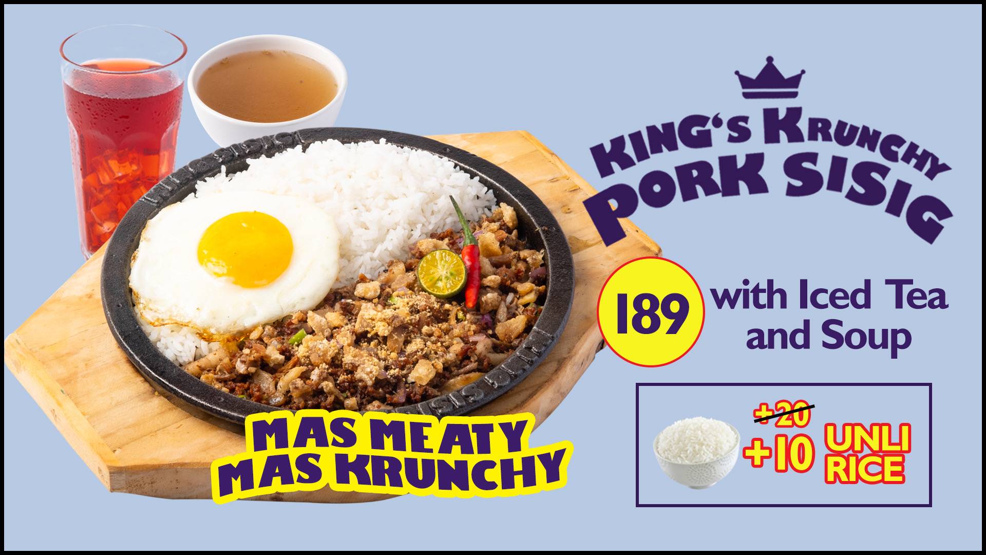 Menu at King Sisig restaurant, Manila, Isetann Cinerama Complex