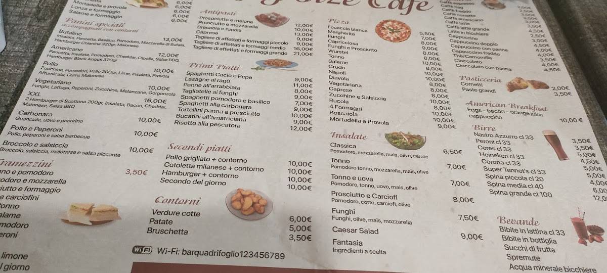 Menu at King Size Cafè cafe, Rome