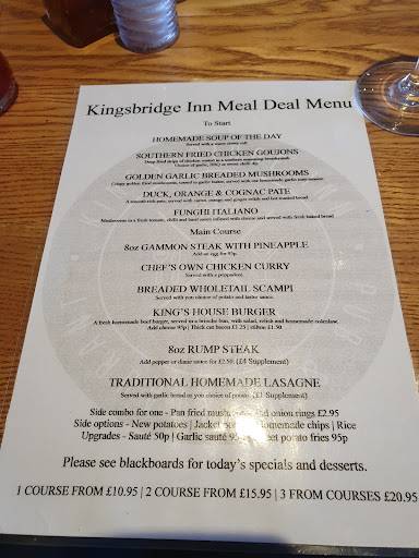 Menu at Kingsbridge Inn pub & bar, Llangennech, Swansea Rd