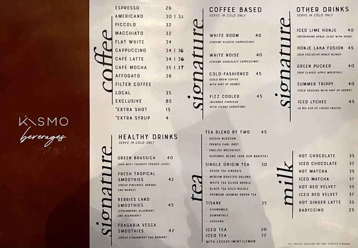 Menu at Kismo Coffee House, Malang