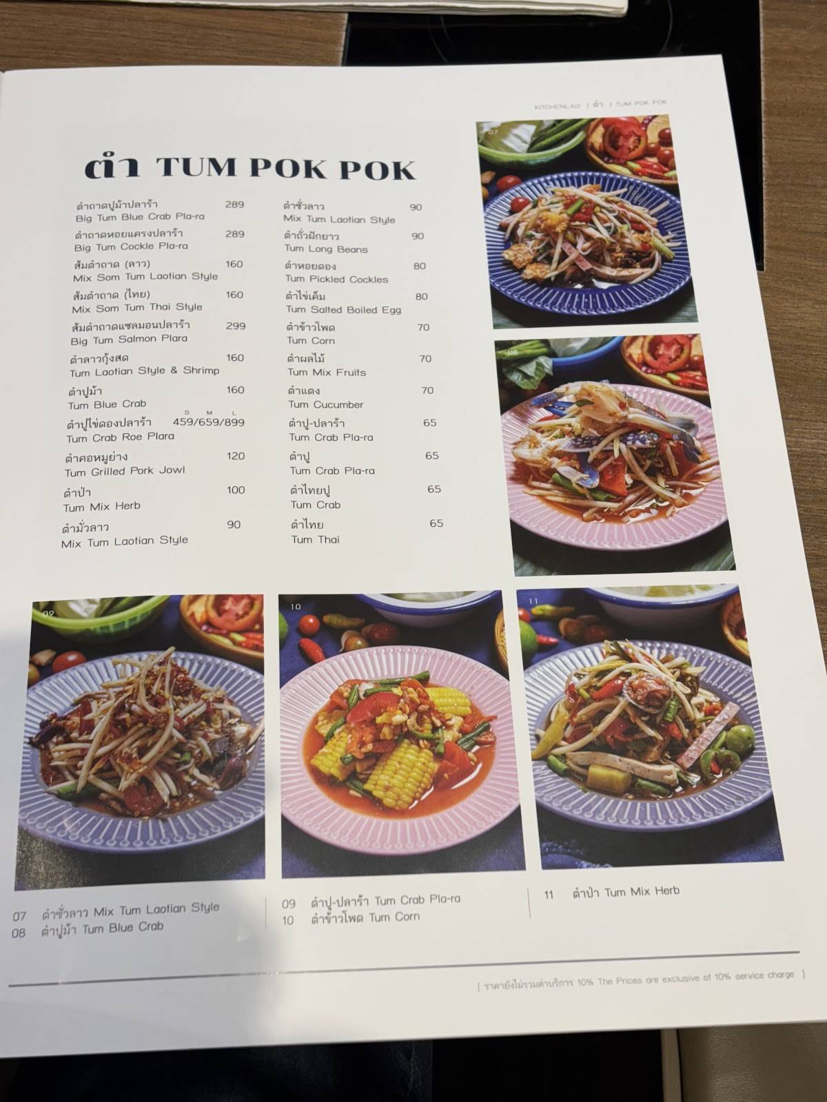 Carta del restaurante Kitchen Lao.Rama 3, Bangkok