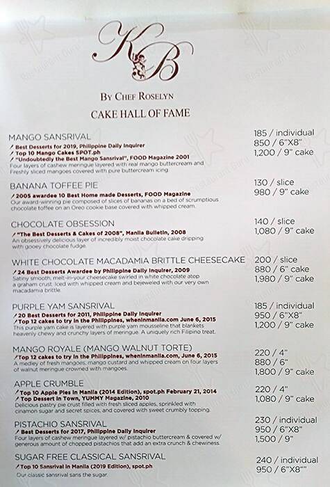 Menu at Kitchen's Best by Chef Roselyn restaurant, Pasig, Valle Verde 2 ...