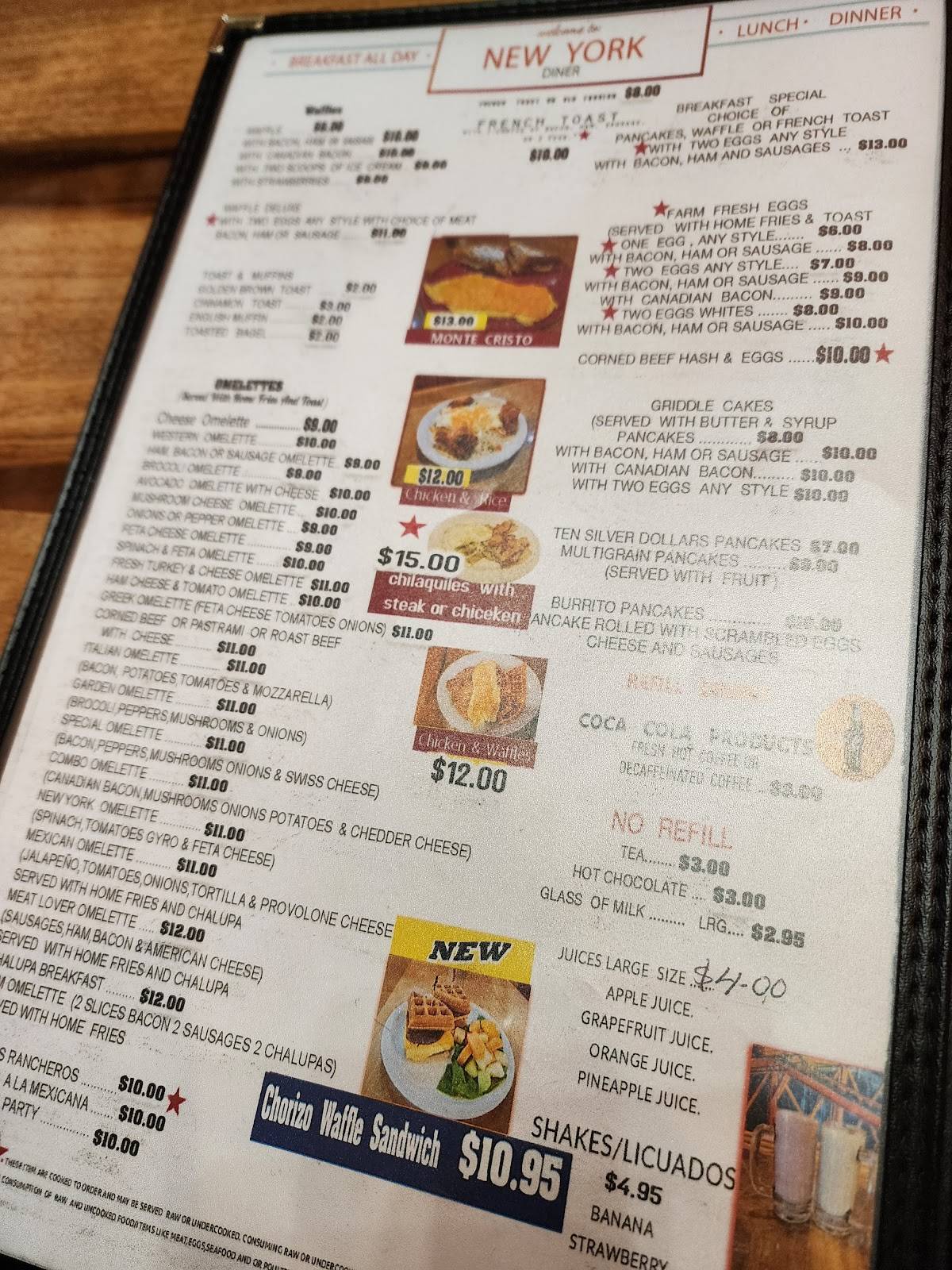 Menu at New York Diner restaurant, Knightdale