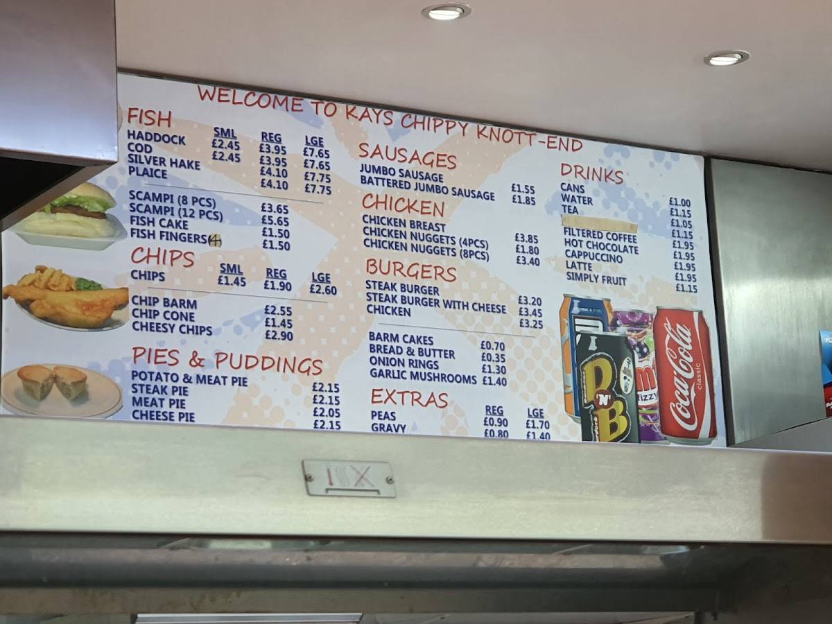 Menu at Knott End Chippy fast food, Preesall