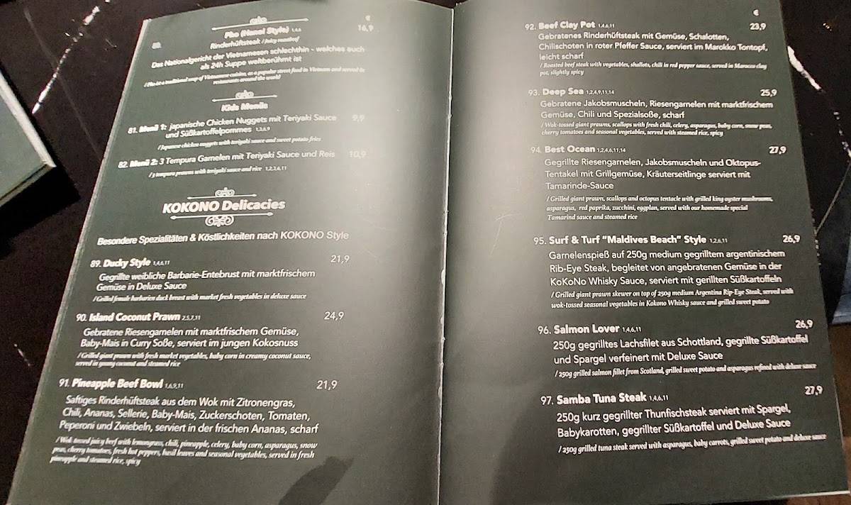Speisekarte von Kokono Augsburg restaurant, Augsburg