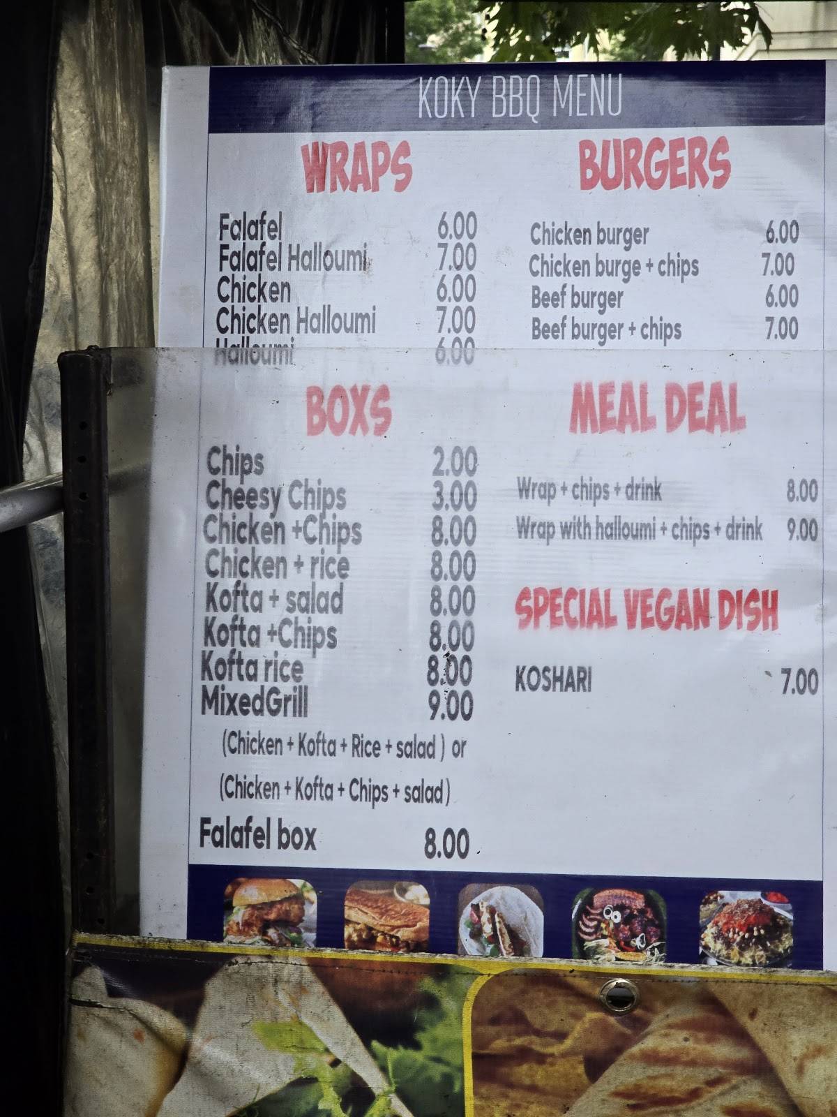 Menu at Koky BBQ, Bath, 30 Kingsmead N