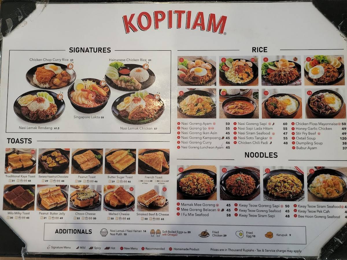 Carta del restaurante Kopitiam Pontianak, Pontianak, Jl. Slt. Abdurrahman