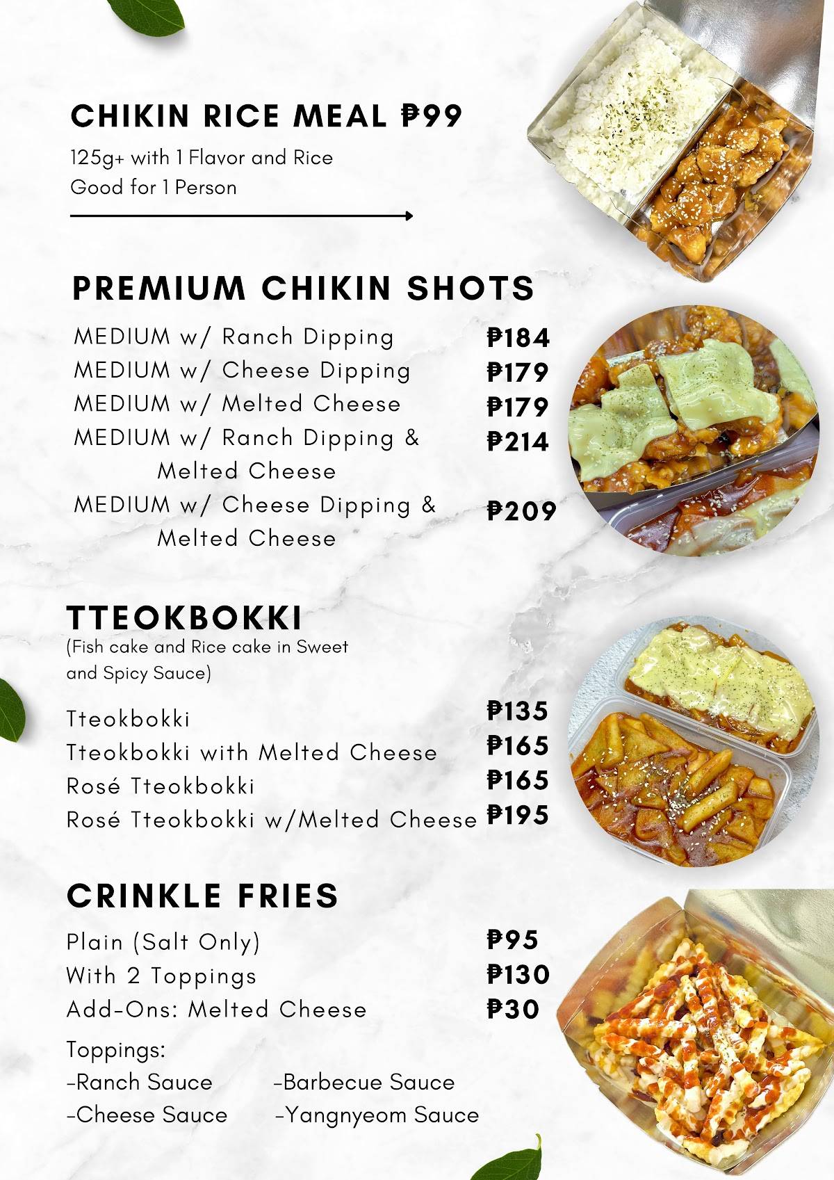 Carta del restaurante Korean Chikin - Mambog 2, Bacoor Cavite, Bacoor