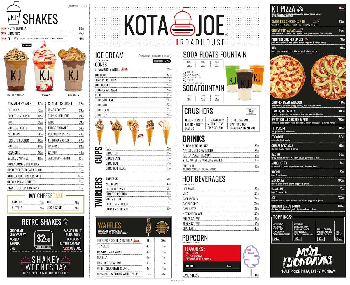 Menu at Kota Joe Roadhouse - Edenvale restaurant, Edenvale, 13 Van ...