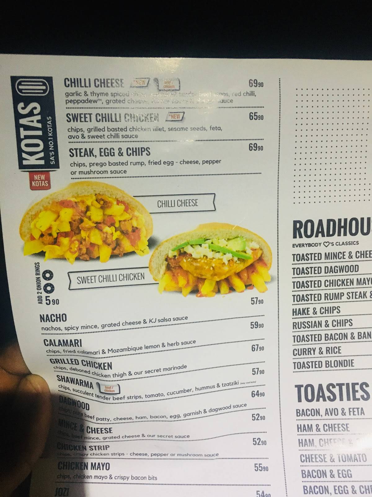 Menu at Kota Joe Roadhouse - Edenvale restaurant, Edenvale, 13 Van ...