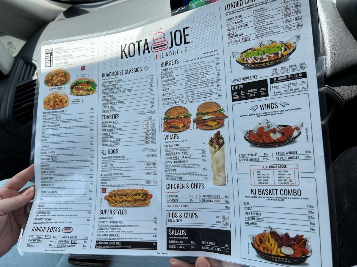 Menu at Kota Joe Roadhouse - Edenvale restaurant, Edenvale, 13 Van ...