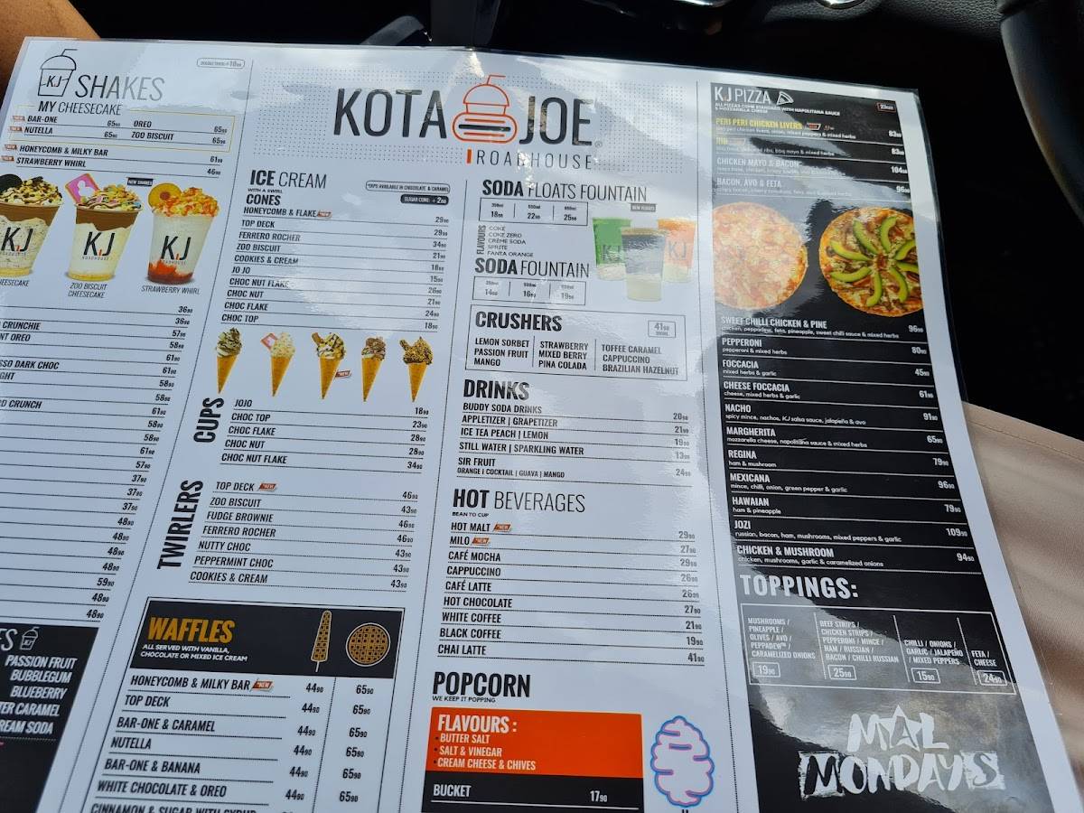 Menu at Kota Joe Roadhouse - Edenvale restaurant, Edenvale, 13 Van ...