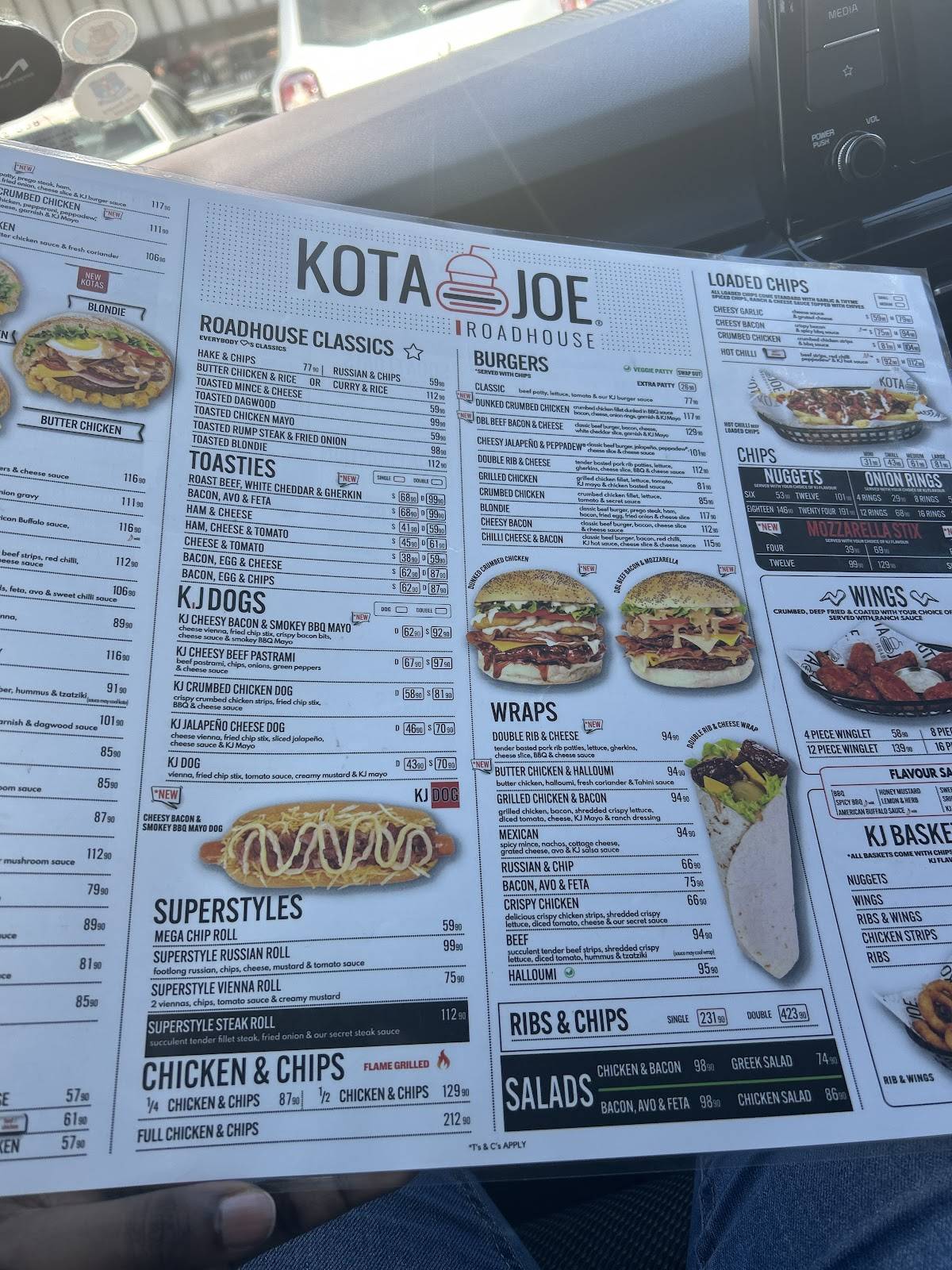 Menu at Kota Joe Roadhouse - Edenvale restaurant, Edenvale, 13 Van ...
