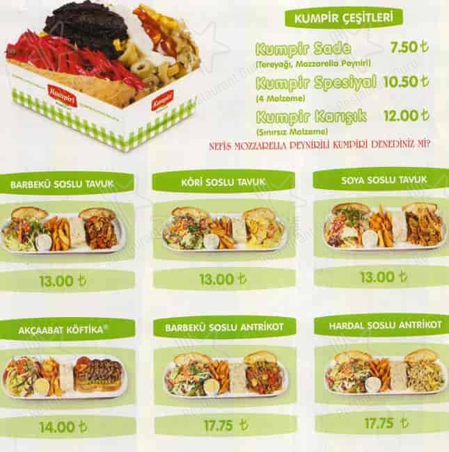 Menu at Kumpir fast food, Istanbul, İstiklal Sok. Optimum Outlet No: 10 ...