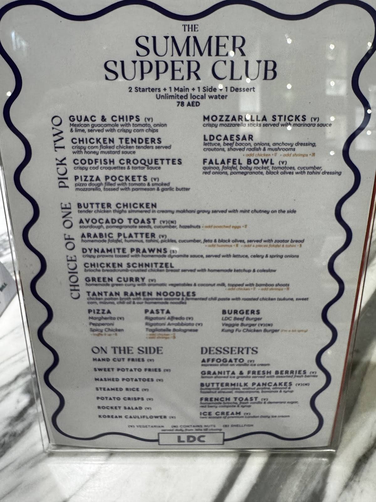 Carta del restaurante LDC Kitchen+Coffee - BCT, Dubai, Ground Floor