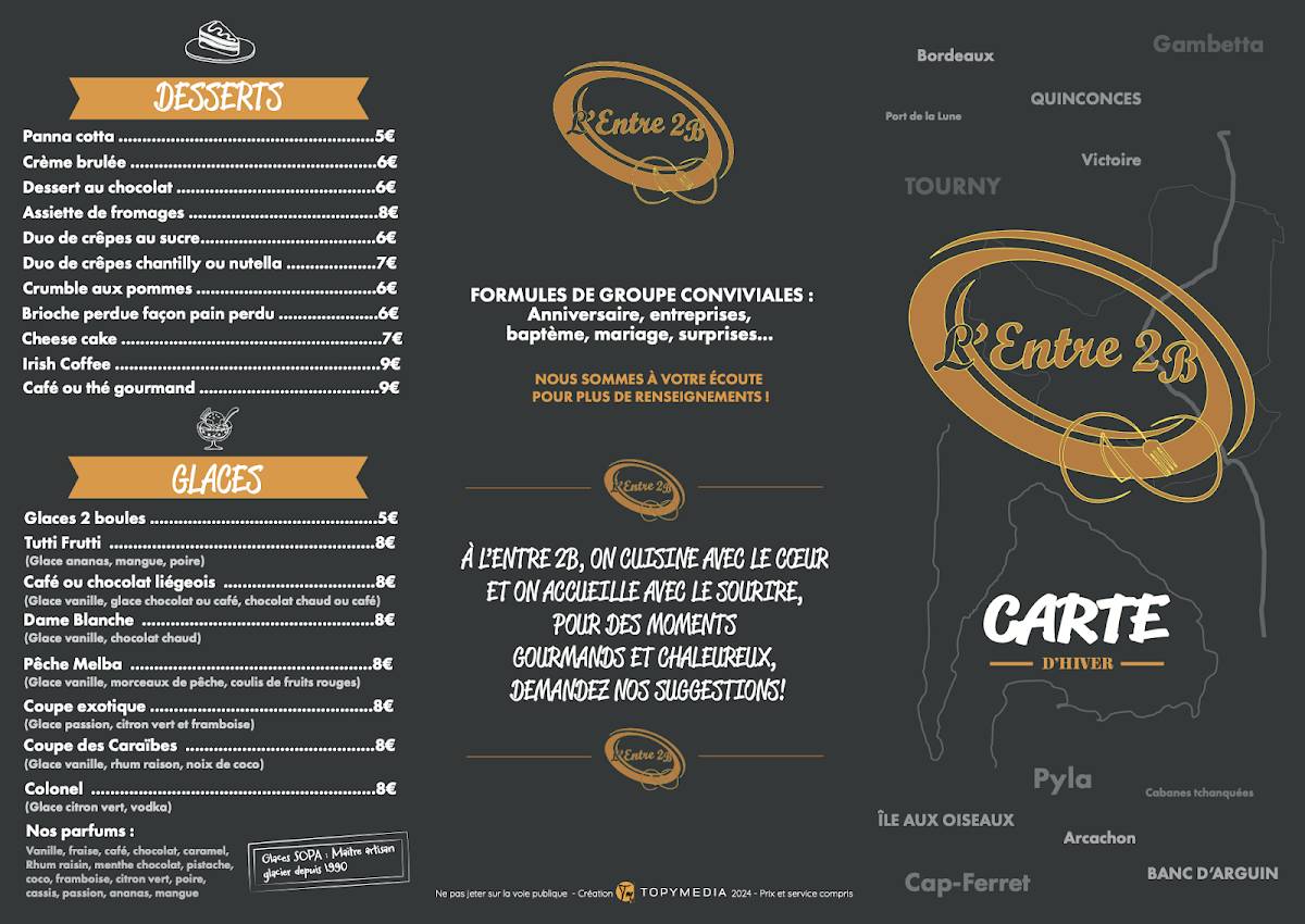 Menu au L'Entre 2B - Restaurant, Marcheprime