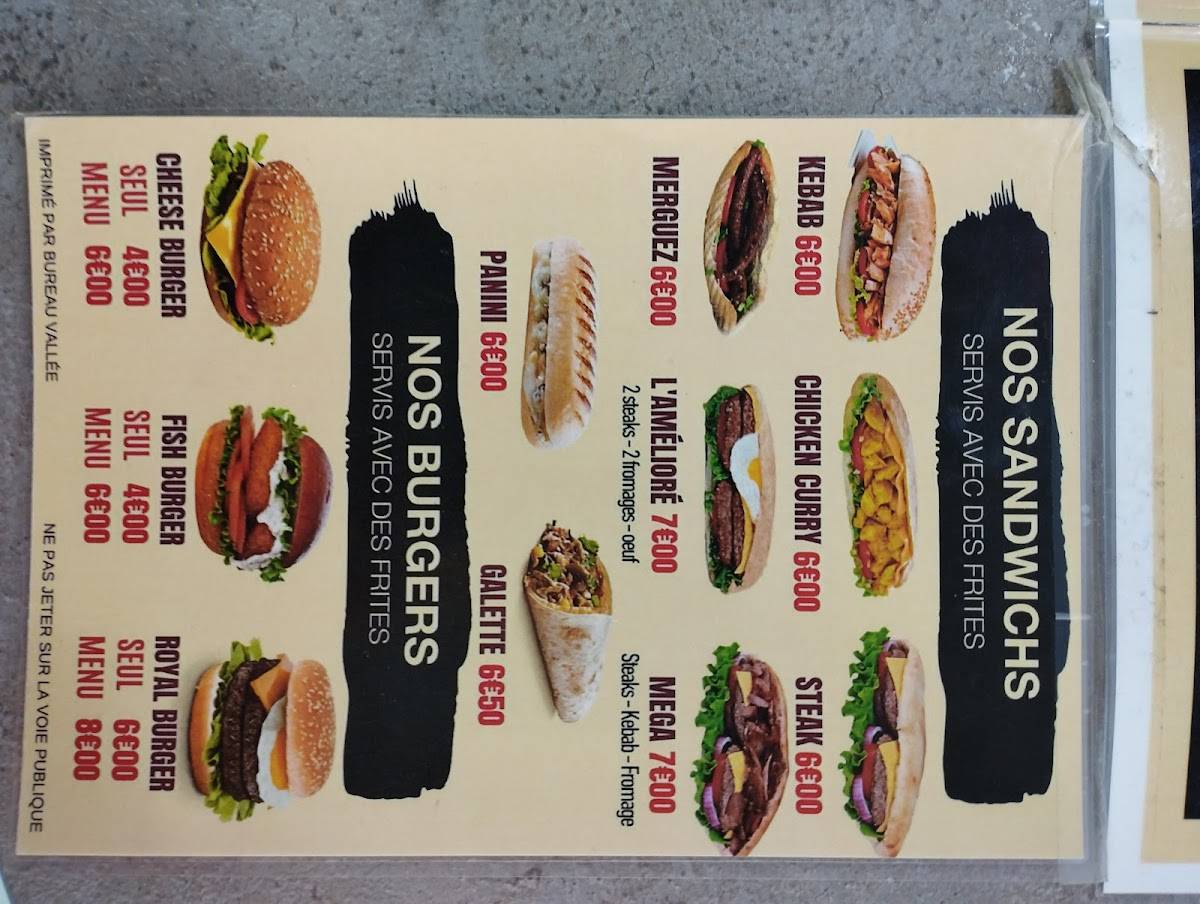 Menu au L’Original Grill restaurant, Denain