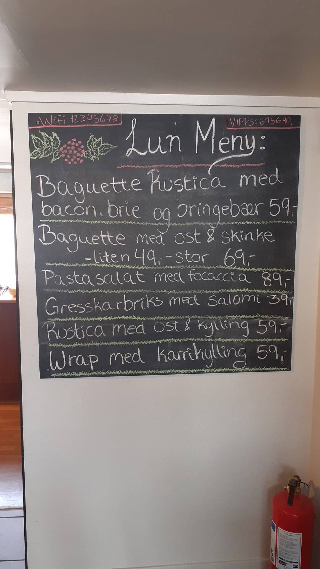Menu at LUN CAFEBAR, Norway