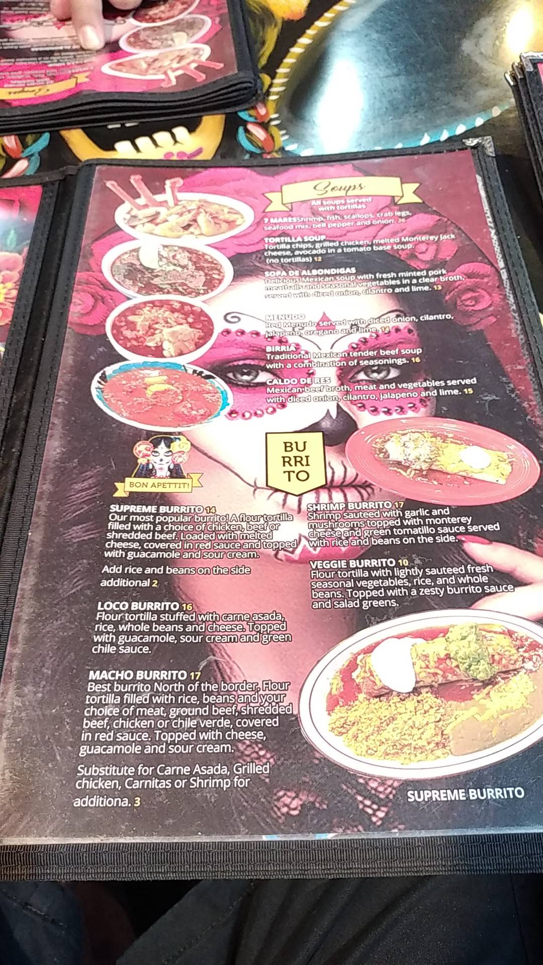 Menu at La Catrina restaurant, Kingman
